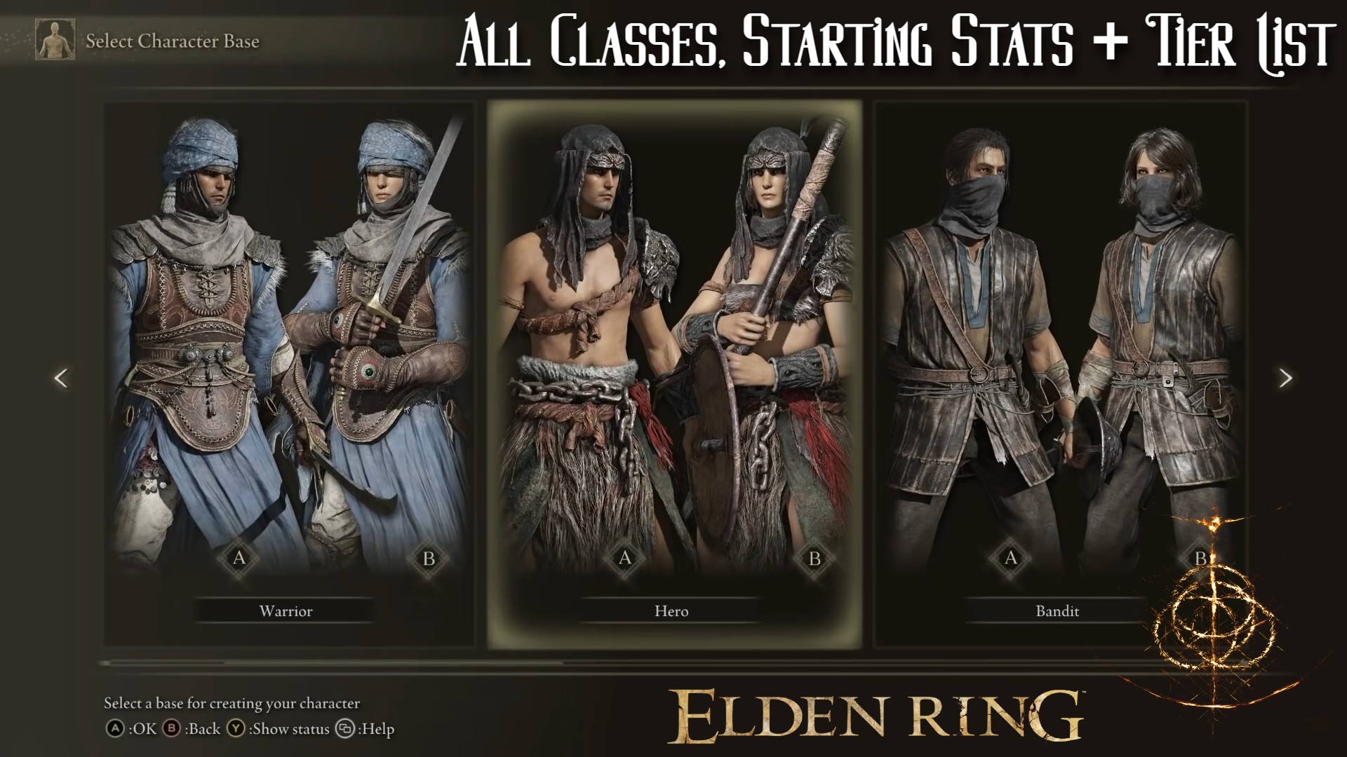 Elden Ring: All Classes, Starting Stats + Tier List