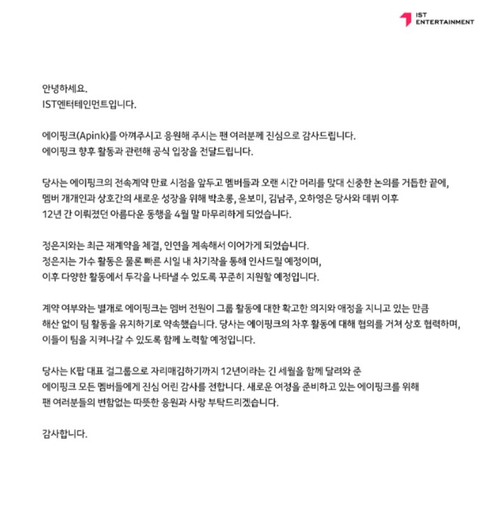 K-pop: 4 Apink members leave IST – Will they disband? – Spiel Times